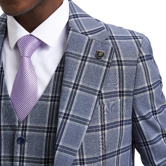 Stacy Adams | Suits & Blazers | Grey Plaid 3 Piece Stacy Adams Mens ...